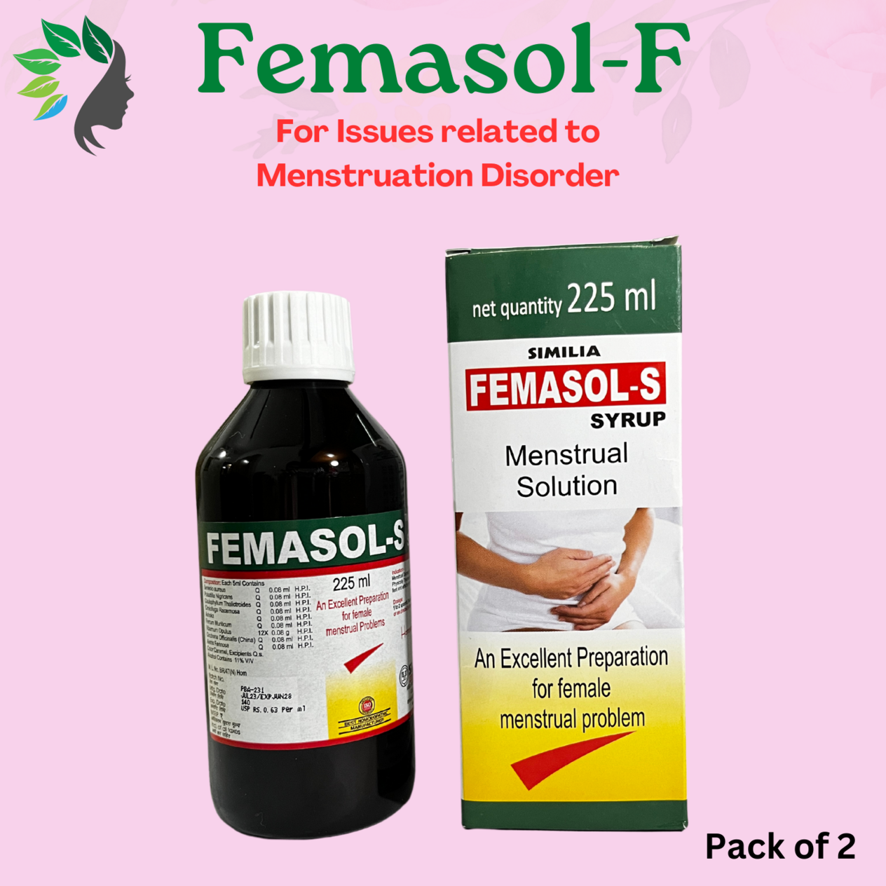 Femasol-S 225 ml (Pack of 2) – Similia Research Laboratory- Pain Killer ...